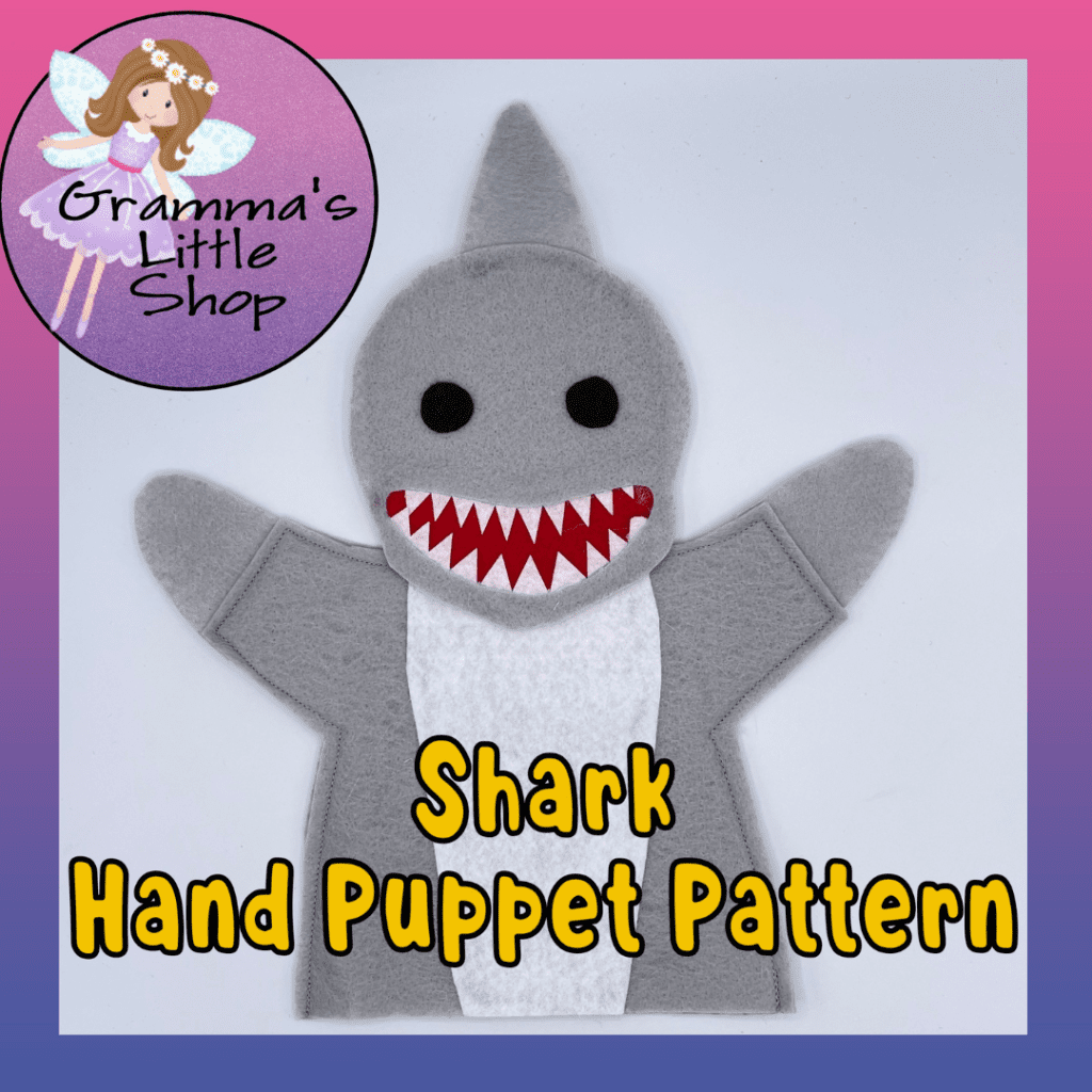 Shark Hand Puppet Pattern, PDF Pattern for Hand Puppet, Puppet Sewing ...