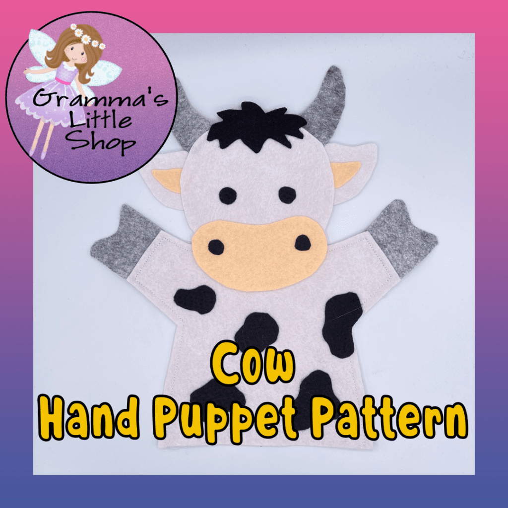 Cow Hand Puppet Pattern, PDF Pattern for Hand Puppet, Puppet Sewing ...
