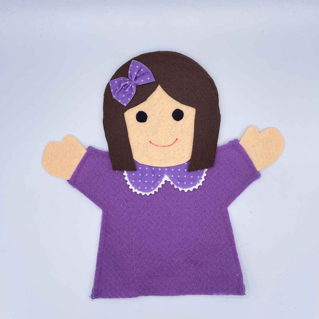 Happy Face, Sad Face Reversible Girl Hand Puppet Pattern | Teaching in ...